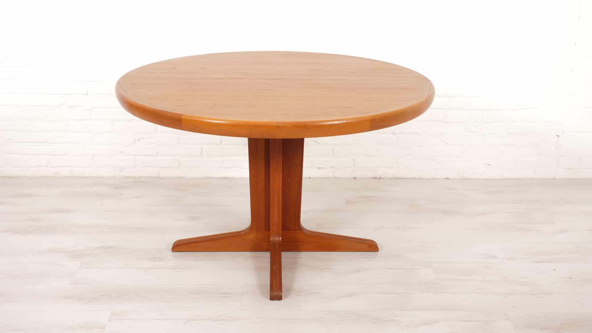 Vintage ronde eettafel | Teak | Uitschuifbaar | 120 cm online bestellen ...