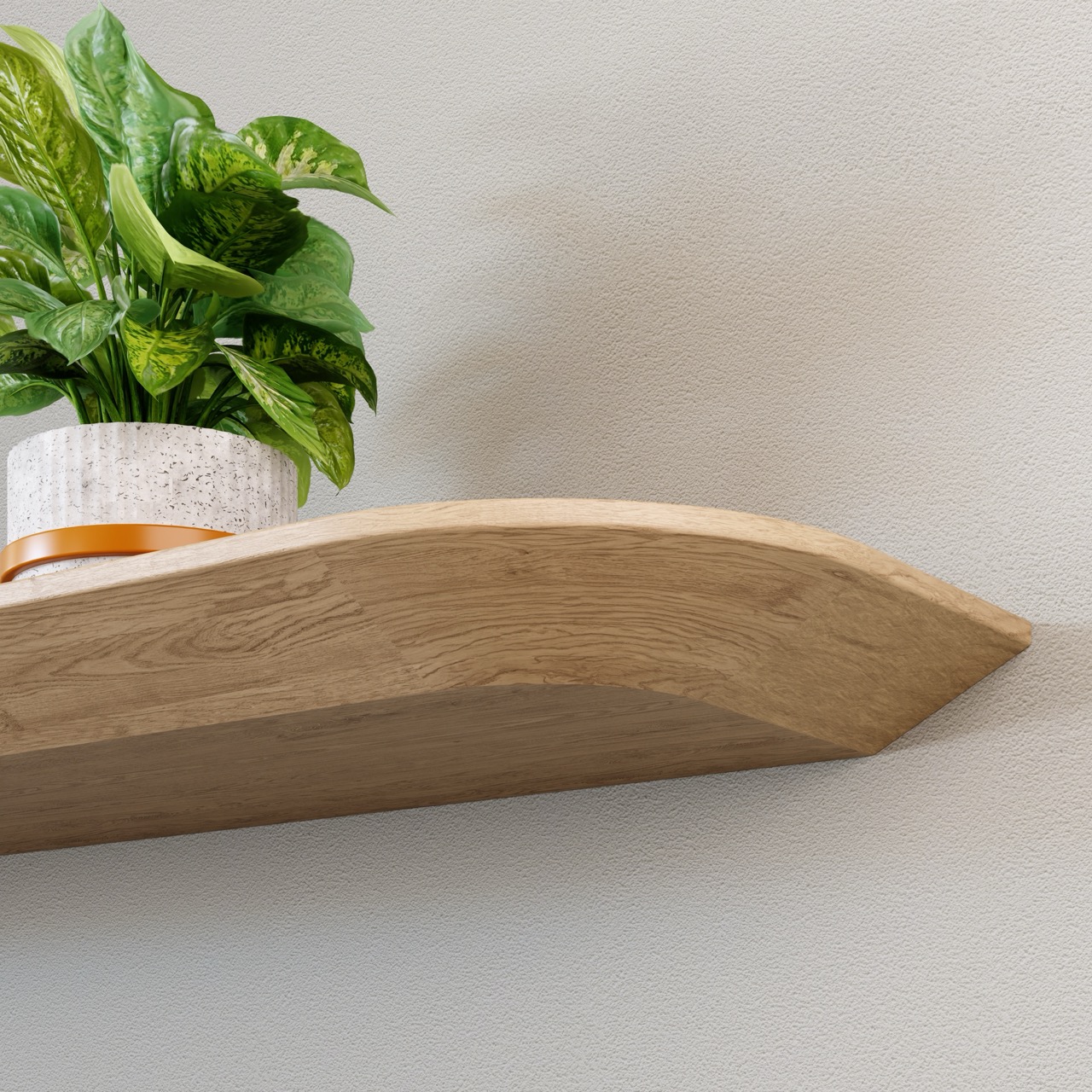 Eiken wandplank ronde hoek online bestellen bij Eikenwandplank.nl