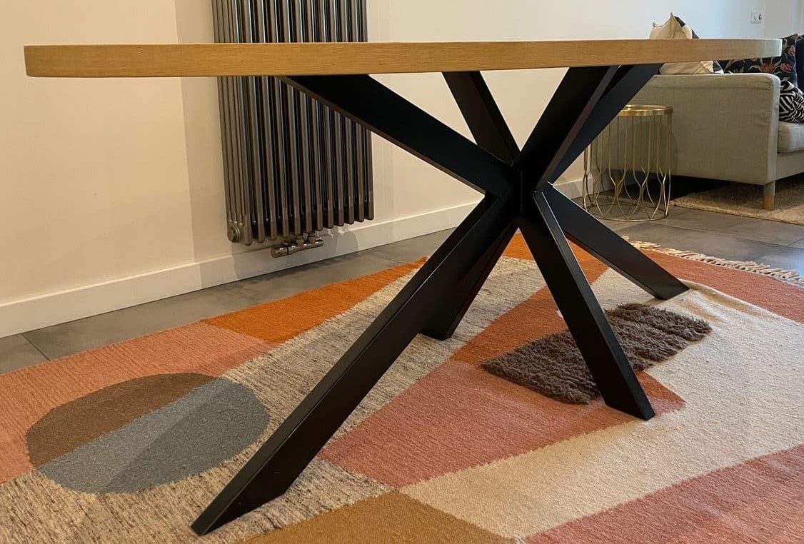 Milin ovale visgraat eiken tafel incl. onderstel naar keuze online bestellen bij Industrial-Home